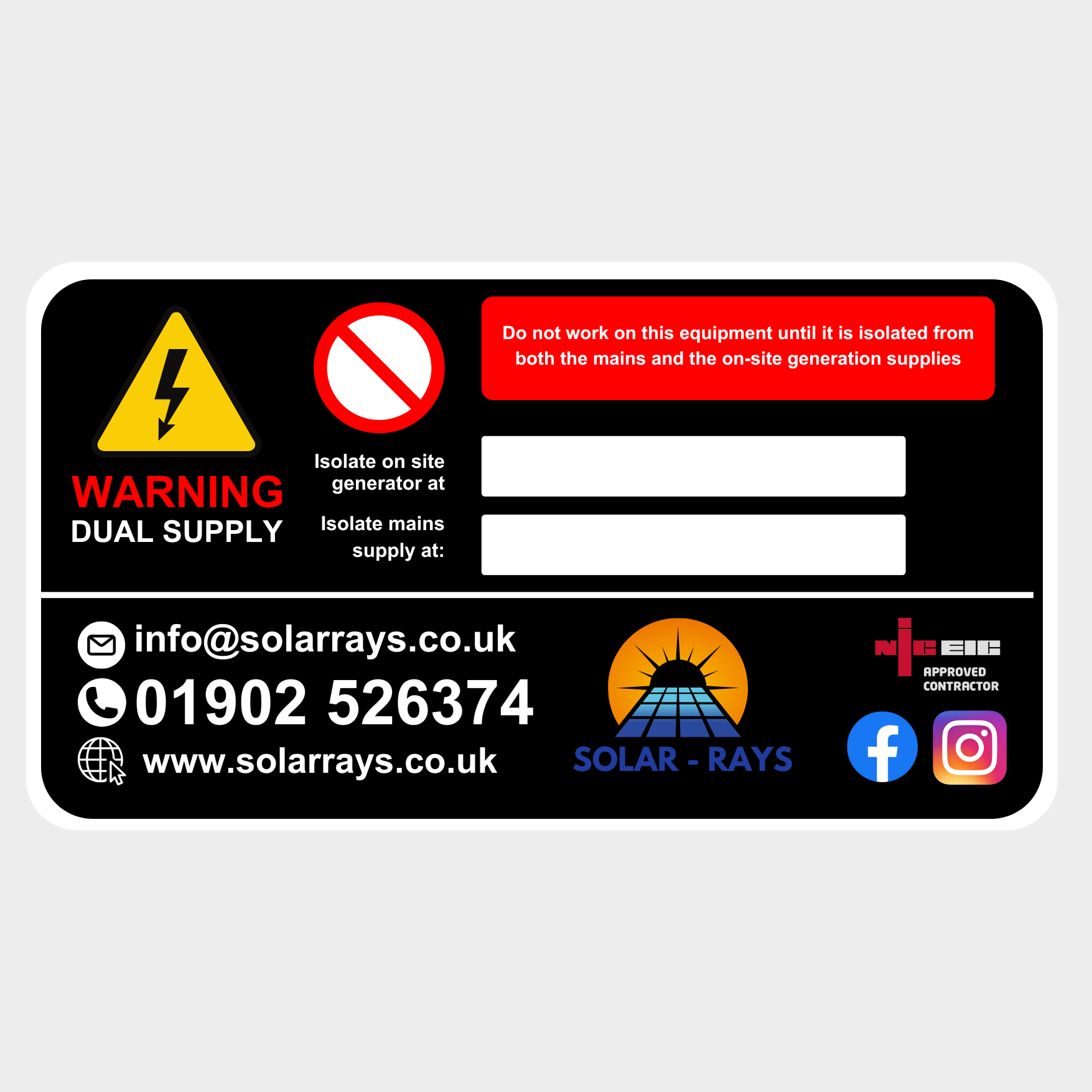 Warning Dual Supply Sticker – Tradestick
